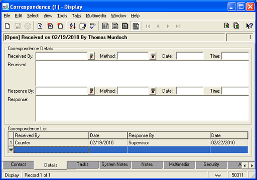 How to use the Correspondence module