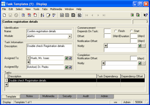 Task Templates module